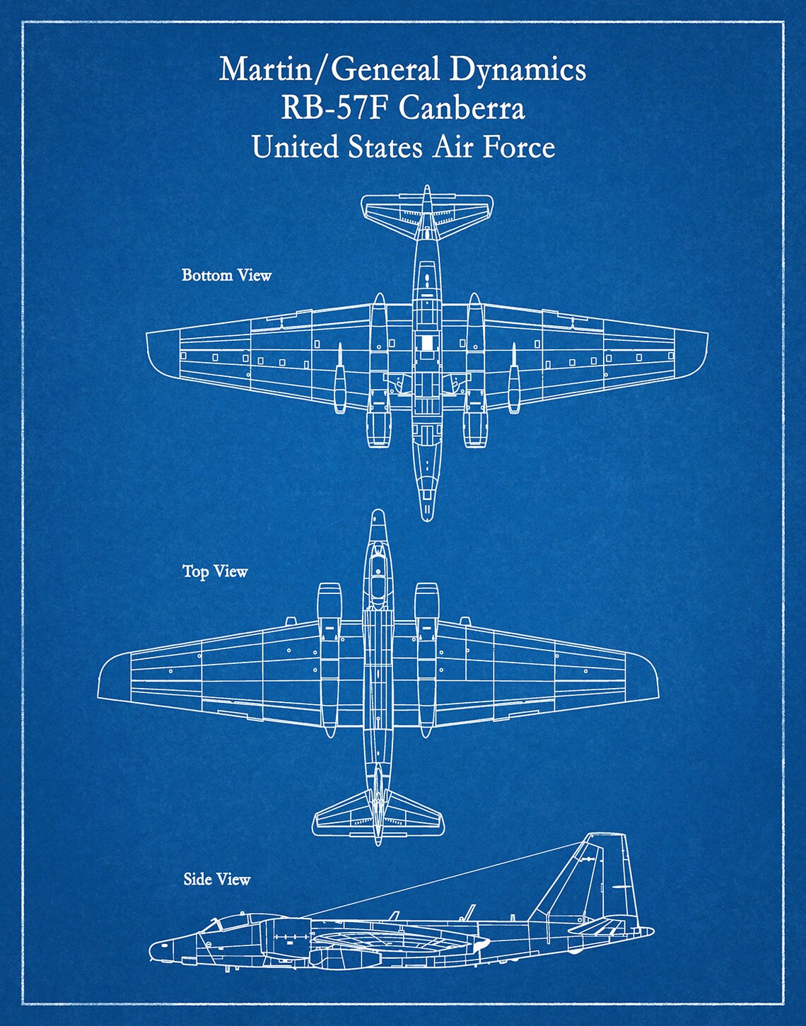 General Dynamics RB-57F Canberra Aircraft United States Air | Etsy