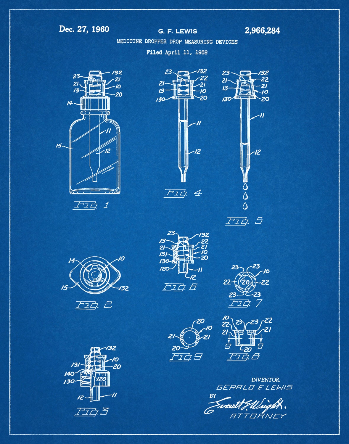 1960 Medicine Dropper Patent Print - Medical Poster - Pharmacy Decor ...