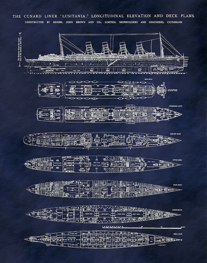 R.M.S. Lusitania Poster Lusitania Ship Print Lusitania | Etsy