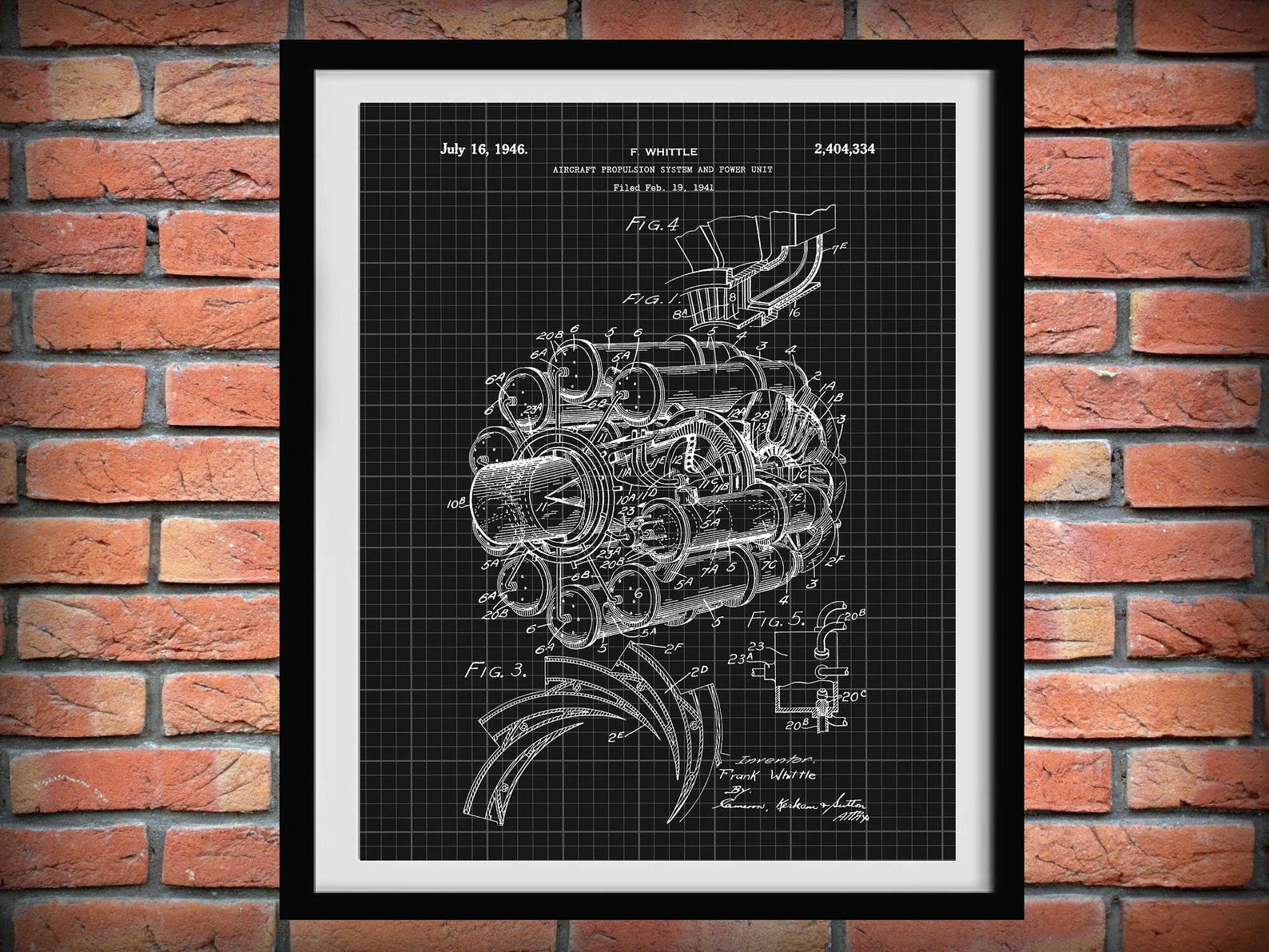 1946 Jet Engine Patent Print - Jet Engine Poster - Aviation Decor ...