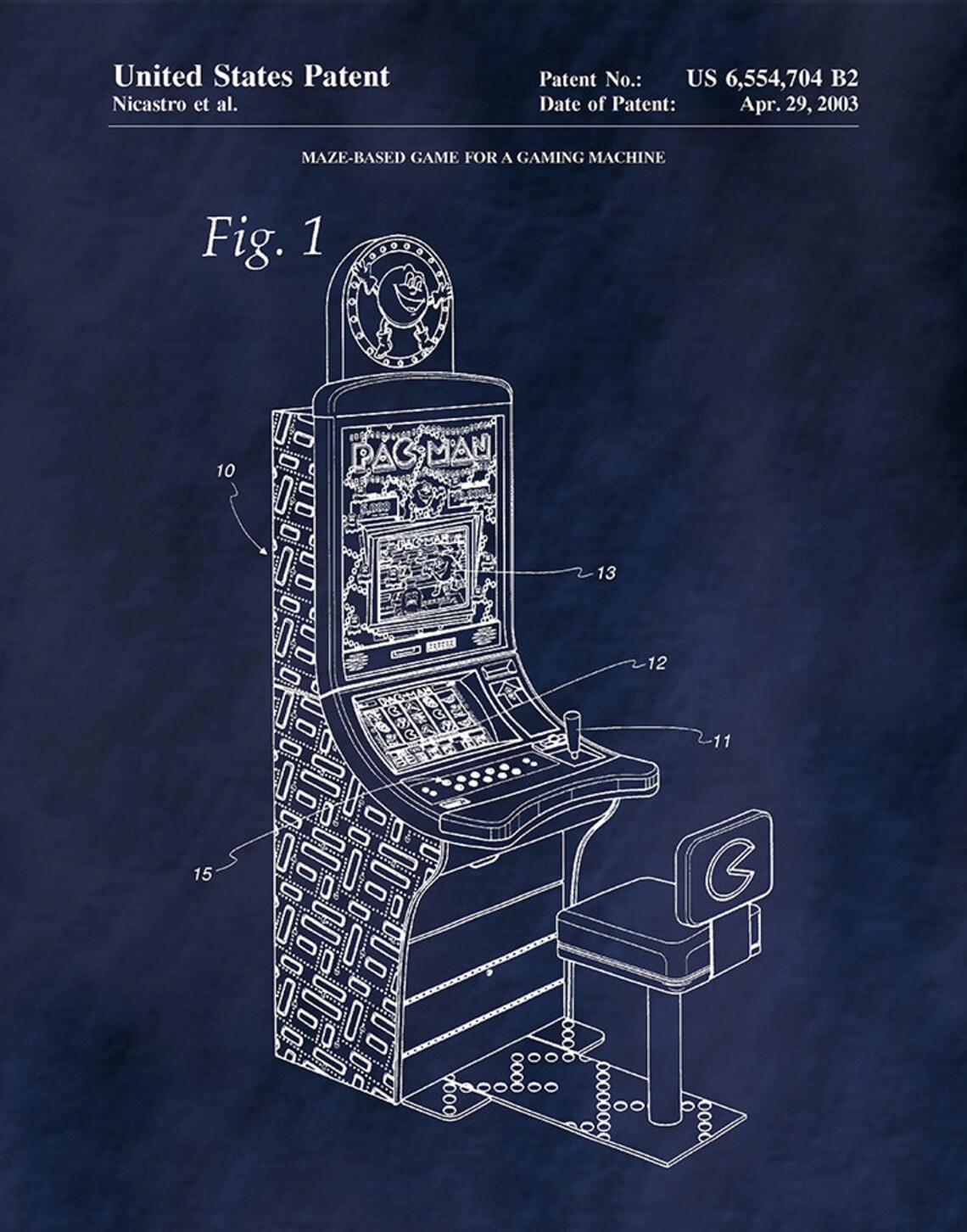 2003 Pac Man Slot Machine Patent Print Pacman Console Game - Etsy