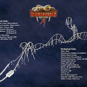 Diamondback Roller Coaster Drawing, Kings Island Roller Coaster ...