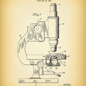 1948 Microscope Patent Print - 1948 Microscope Poster - Science Lab ...