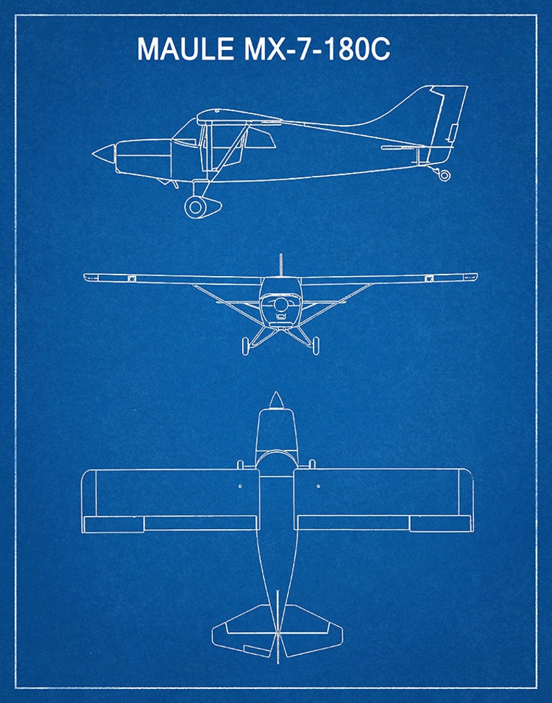Maule MX-7-180C Drawing Maule MX-7 Airplane Poster Maule - Etsy