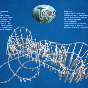 Taron Roller Coaster Drawing, Phantasialand Roller Coaster, Taron ...