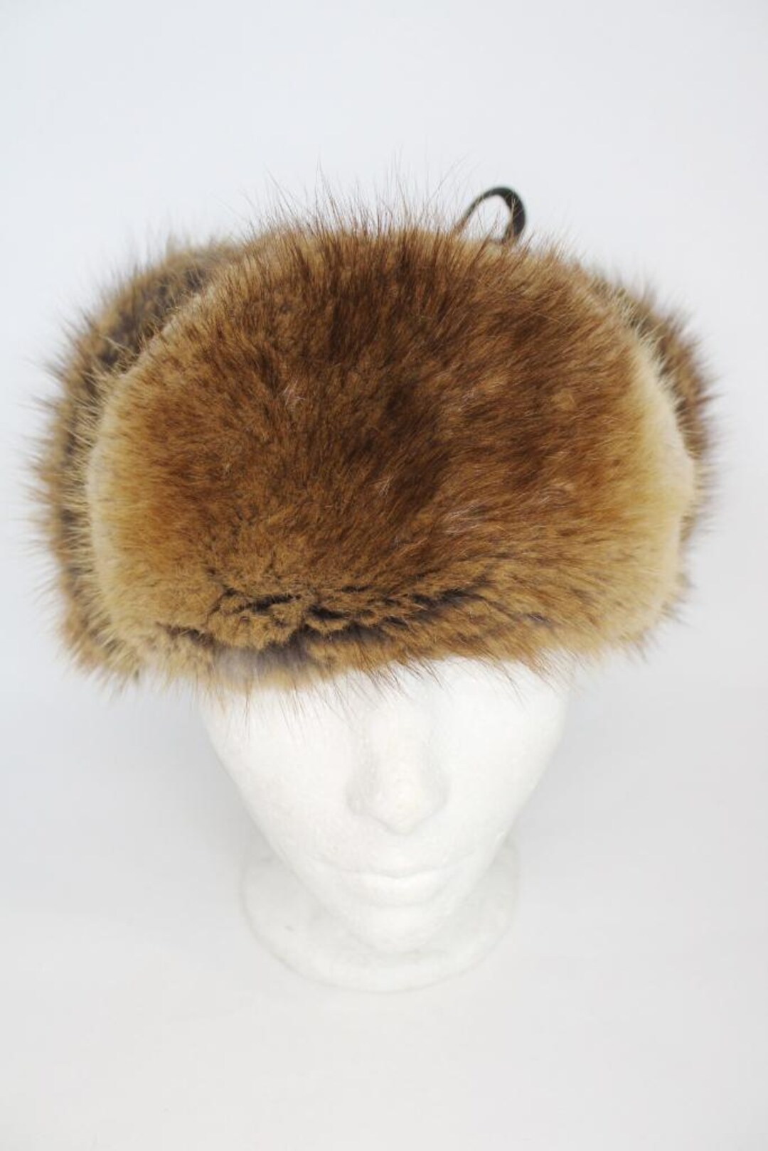 Showroom New Brown Muskrat Fur & Leather Hat Men Man Size 21.5" - Etsy