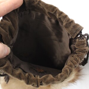 Mint Stone Martin Fur & Fabric Pouch Bag - Etsy