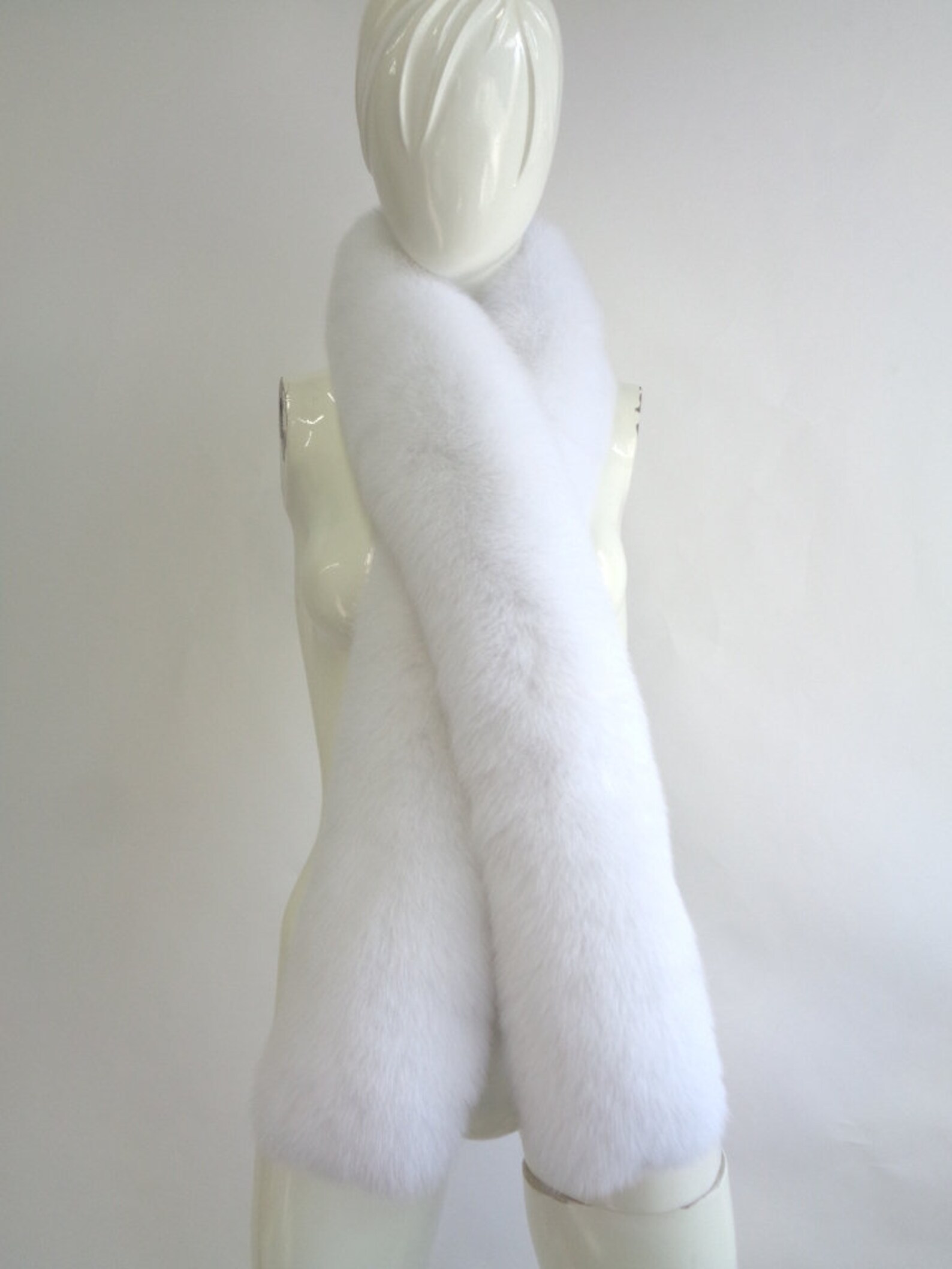 Brand New White Fox Fur Scarf Stole Wrap for Women Custom Made | Etsy