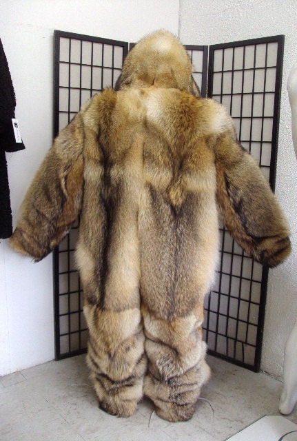 Brand New Double Sided Coyote Fur Snowsuit Jumpsuit Bodysuit Coat W ...