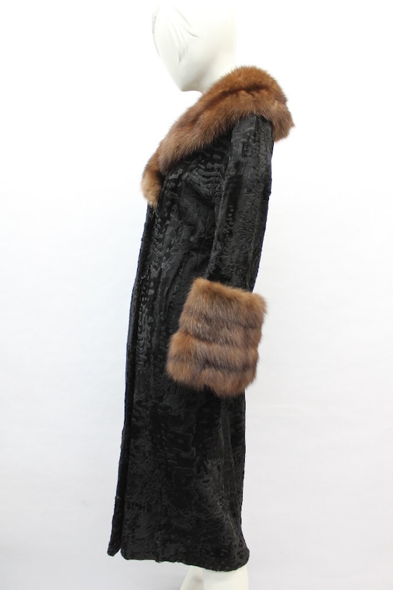 Excellent Black Broadtail Lamb & Sable Coat Jacket Wo… - Gem