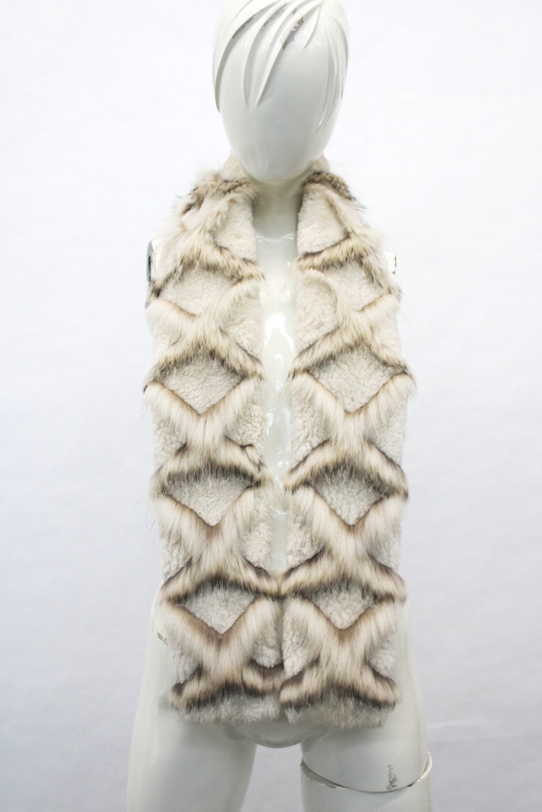 Brand New Ivory Sheared Beaver & Badger Fur Scarf Wrap Women Woman 4 ...