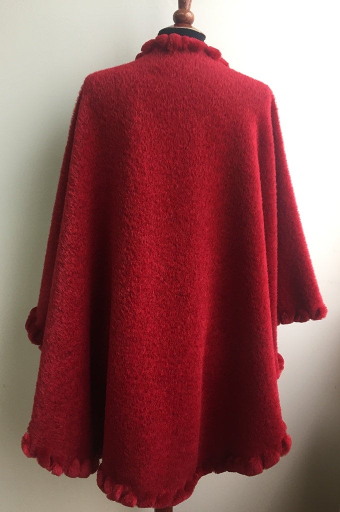 Brand New Red Wool & Sheared Beaver Fur Cape Shawl Wrap Women Woman 35 ...
