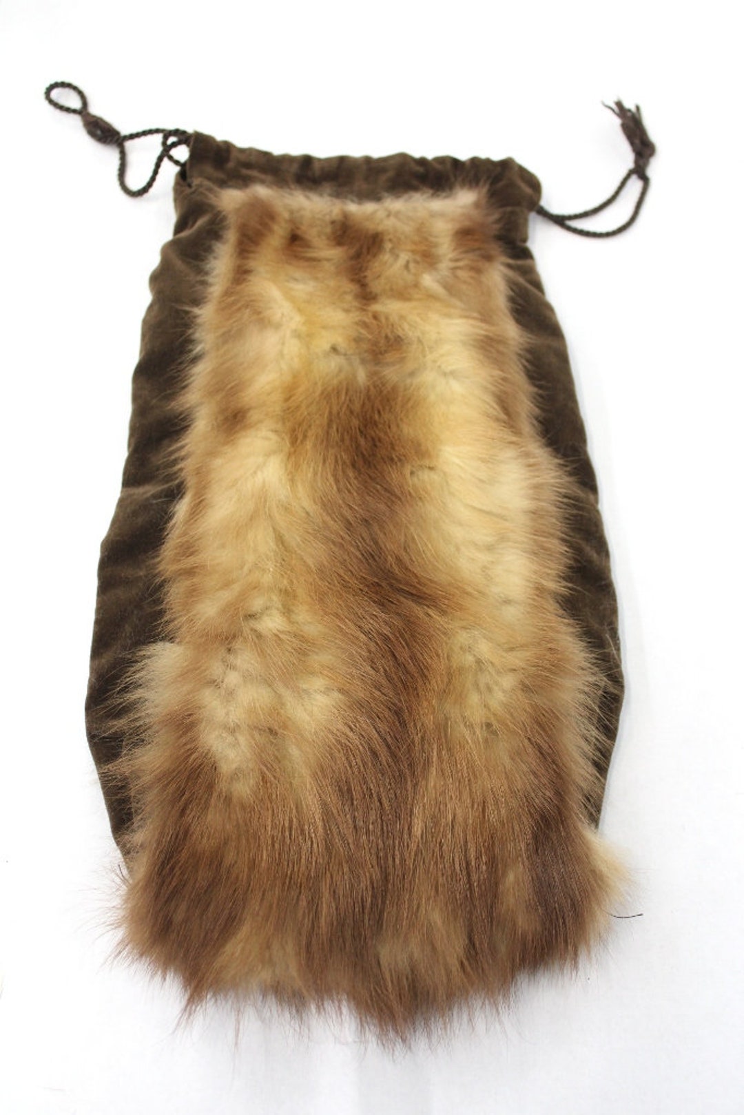 Mint Stone Martin Fur & Fabric Pouch Bag - Etsy