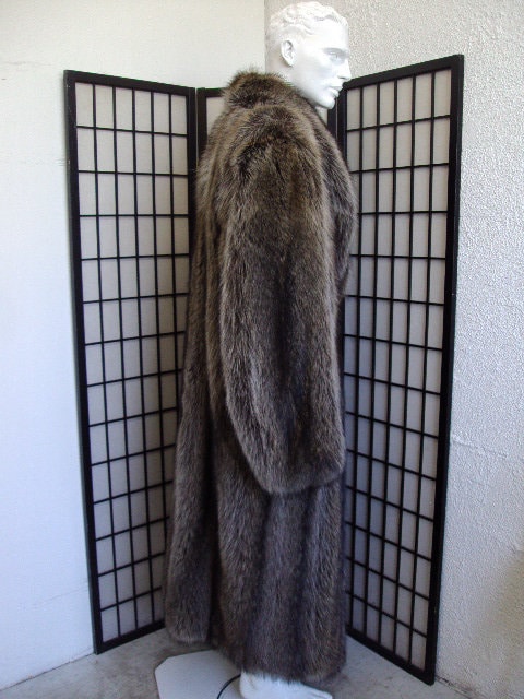 Brand New Natural Men Man Raccoon Racoon Fur Full Length Coat | Etsy