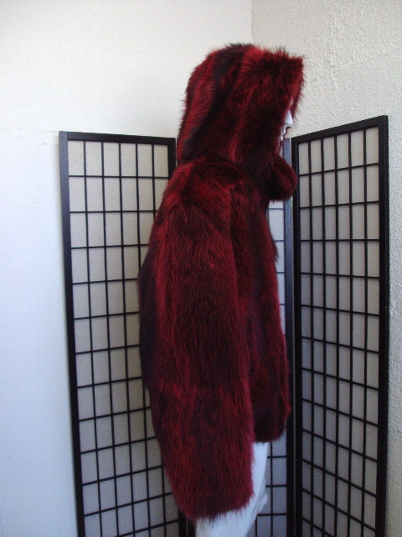 Brand New Red Hooded Hood Raccoon Racoon Fur Jacket Coat Men Man - Etsy