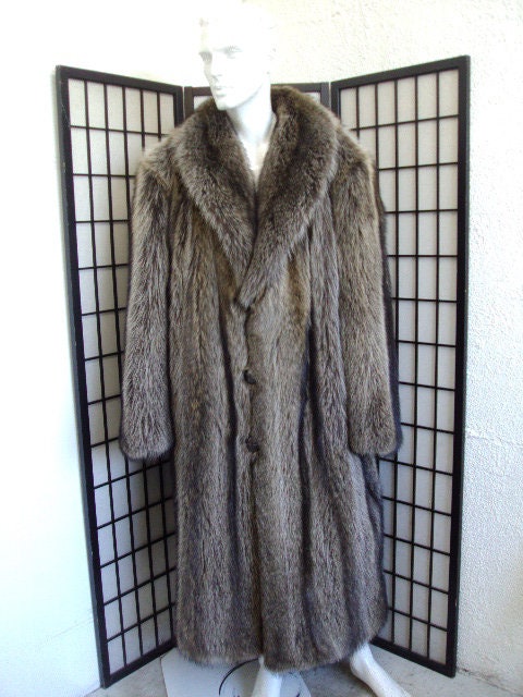 Brand New Natural Men Man Raccoon Racoon Fur Full Length Coat | Etsy