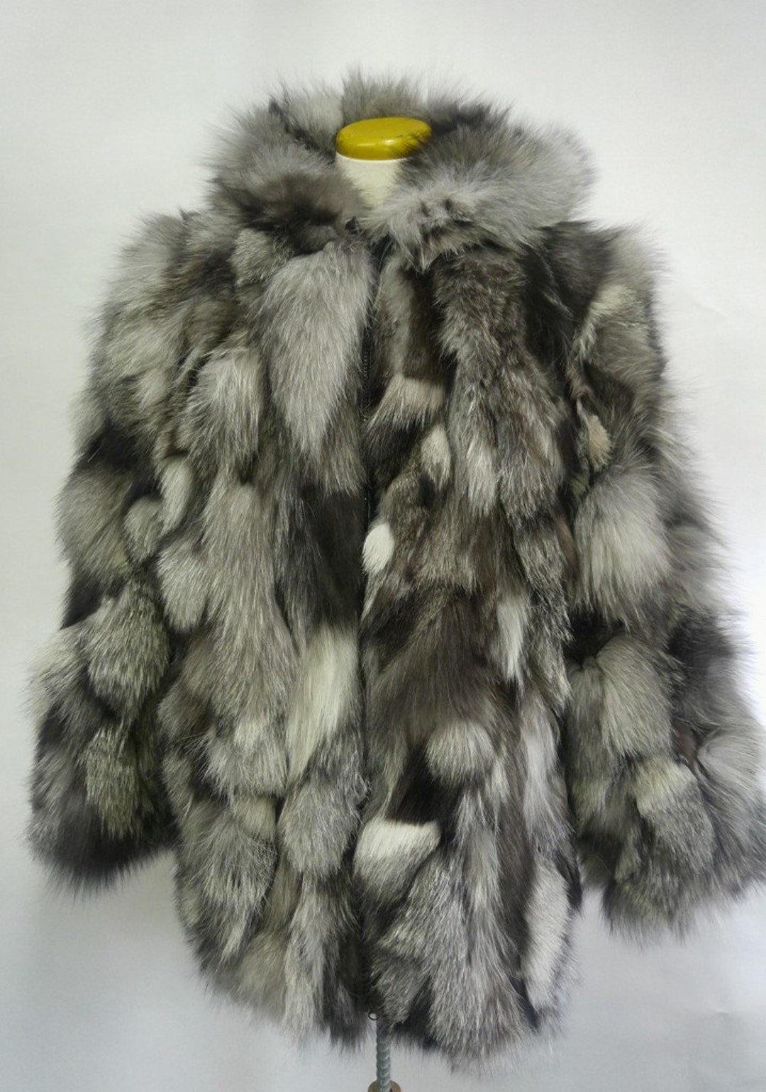 Brand New Natural Indigo Fox Fur Bomber Jacket for Men Man Size All ...