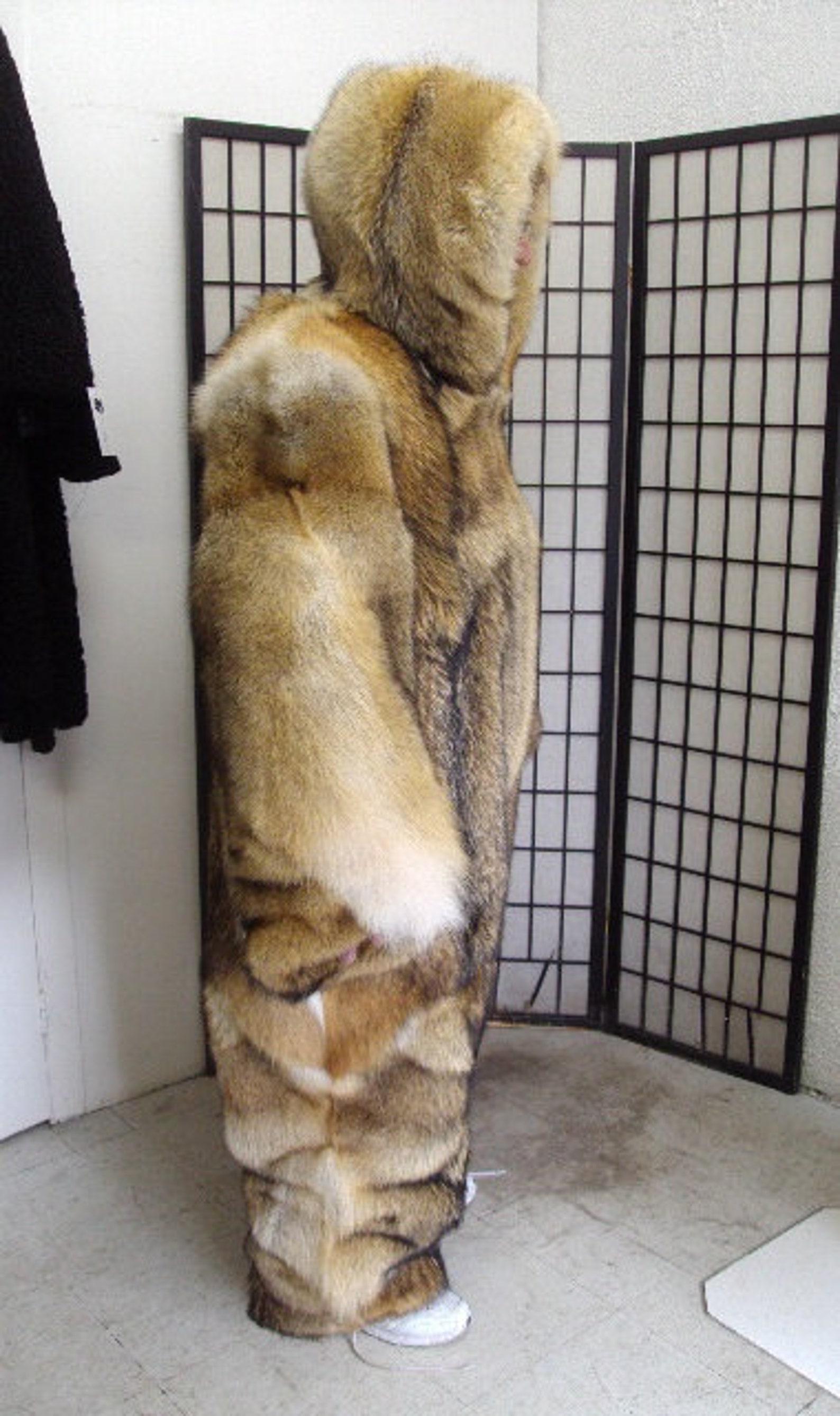 Brand New Double Sided Coyote Fur Snowsuit Jumpsuit Bodysuit Coat W ...