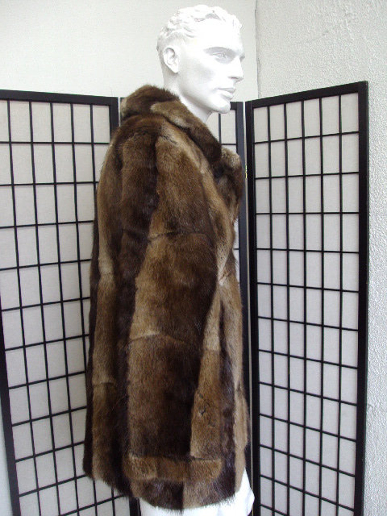 Brand New Natural Muskrat Fur Coat Jacket Men Man Size All | Etsy