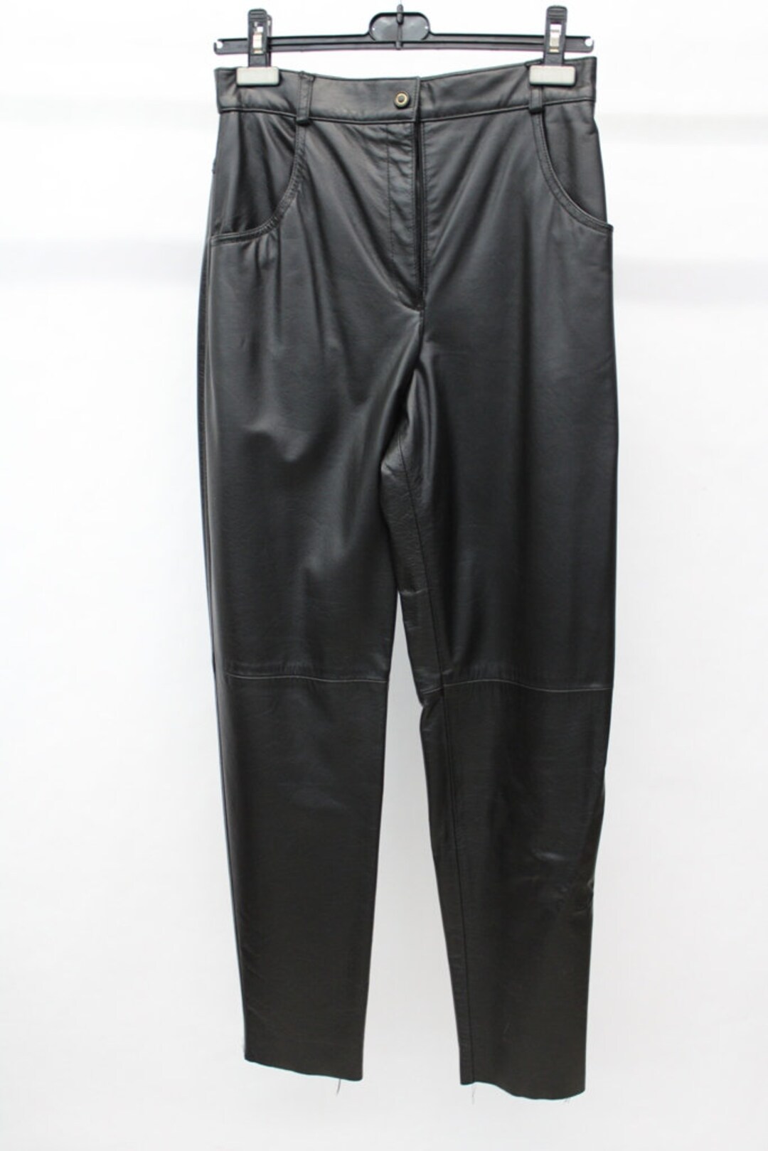 Showroom Nuovo Nero Pantaloni In Vera Pelle Donna Taglia 10 Piccola - Etsy Italia