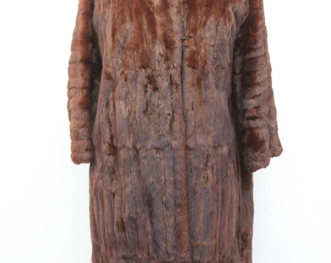 1940s Ermine Mink Fur Coat - Vintage Brown Full Length - Etsy