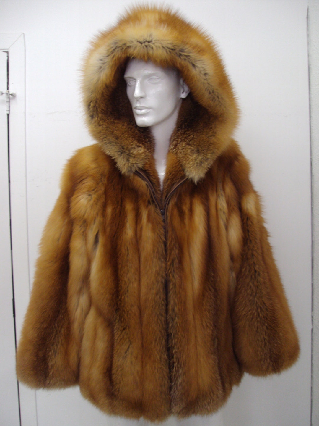 Brand New Red Fox Fur Jacket W/hood for Men Man Size All Custom Made - Etsy