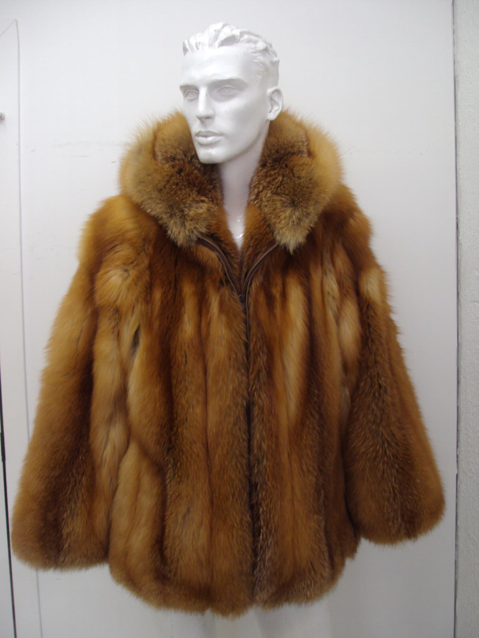 Brand New Red Fox Fur Jacket W/hood for Men Man Size All Custom Made - Etsy