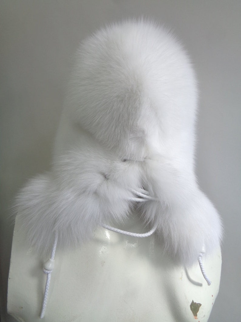 Brand New White Fox Fur Face Mask Balaclava Hat Hood for Women Men Size ...