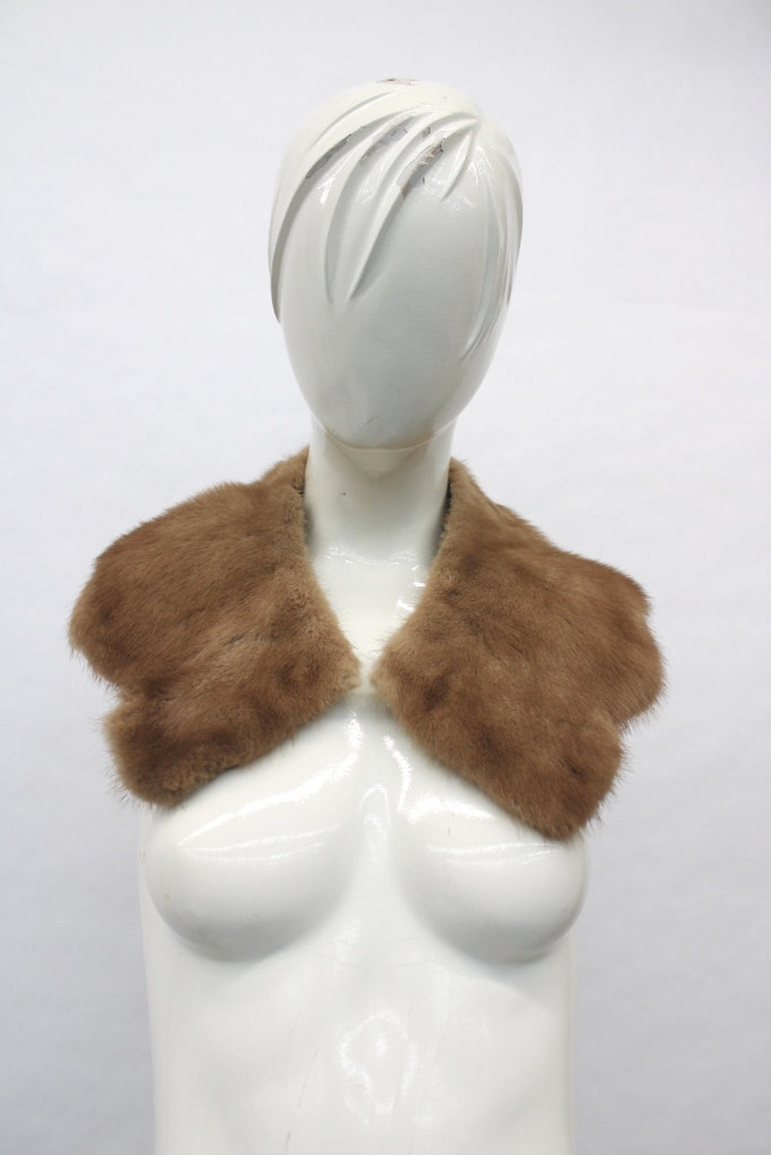 Excellent Pastel Mink Fur Wing Collar Wrap Women Woman Size 4.5"x20" - Etsy