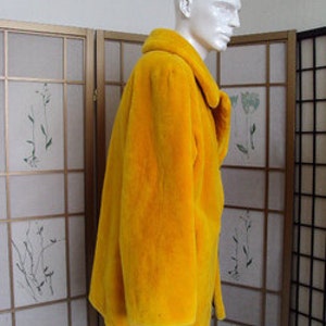 Brand New Yellow Sheared Beaver Fur Jacket Coat for Men Man Size All ...