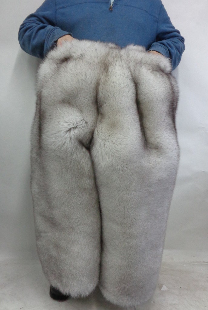 Brand new natural Blue fox fur jacket & pants set w/hood men | Etsy