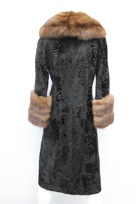 Excellent Black Broadtail Lamb & Sable Coat Jacket Wo… - Gem