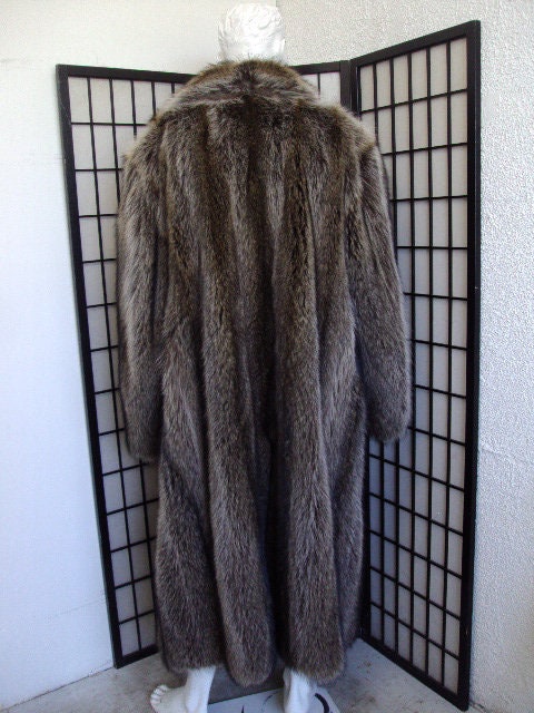Brand New Natural Men Man Raccoon Racoon Fur Full Length Coat | Etsy