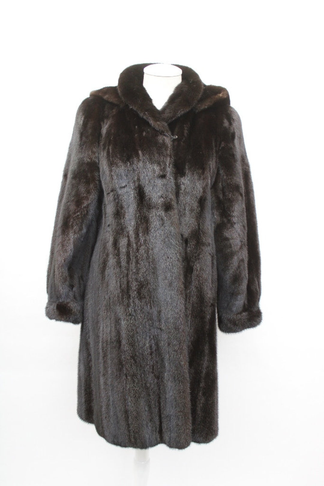 Excellent Canadian Dark Ranch Mink Fur Coat Jacket Women Woman Size 4-6 ...