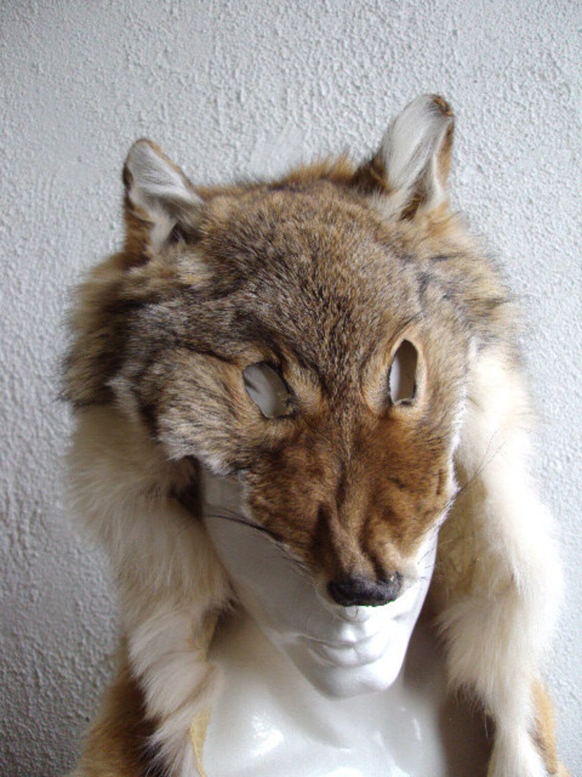 Brand New Natural Coyote Head & Tail Fur Hood Hat Men Man One - Etsy