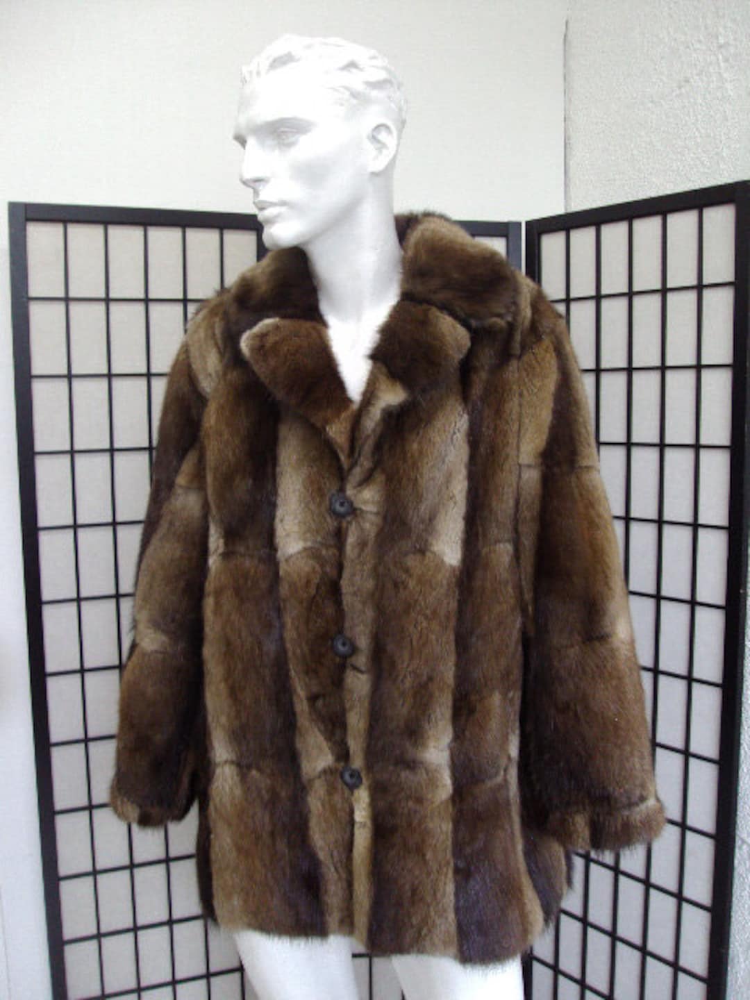 Brand New Natural Muskrat Fur Coat Jacket Men Man Size All - Etsy
