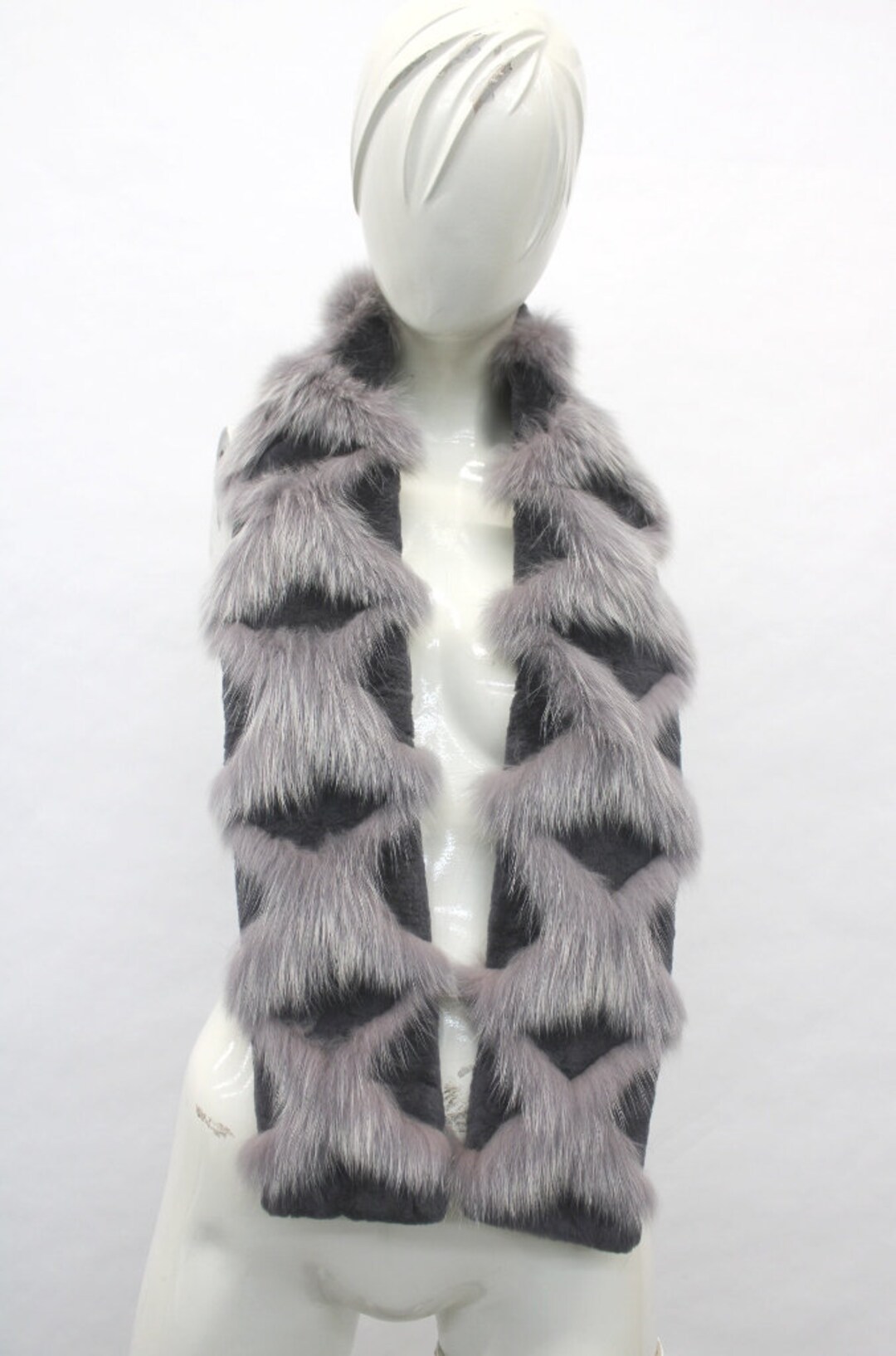 Brand New Purple Sheared Beaver & Fox Fur Scarf Wrap Women Woman 4"x56 ...