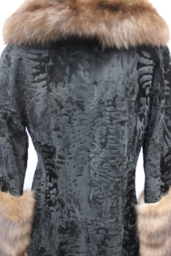 Excellent Black Broadtail Lamb & Sable Coat Jacket Wo… - Gem