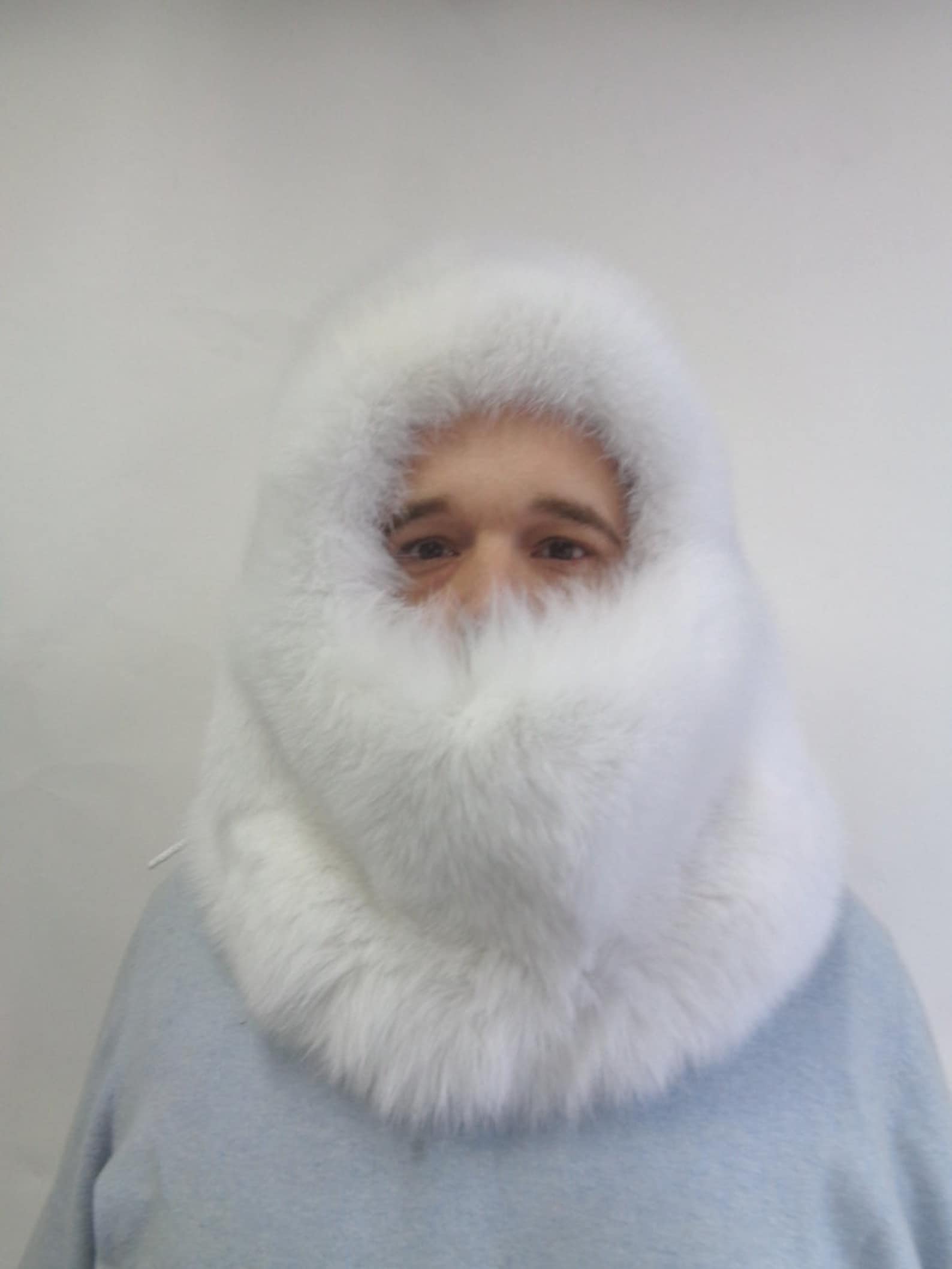 Brand New White Fox Fur Face Mask Balaclava Hat Hood for Women Men Size ...