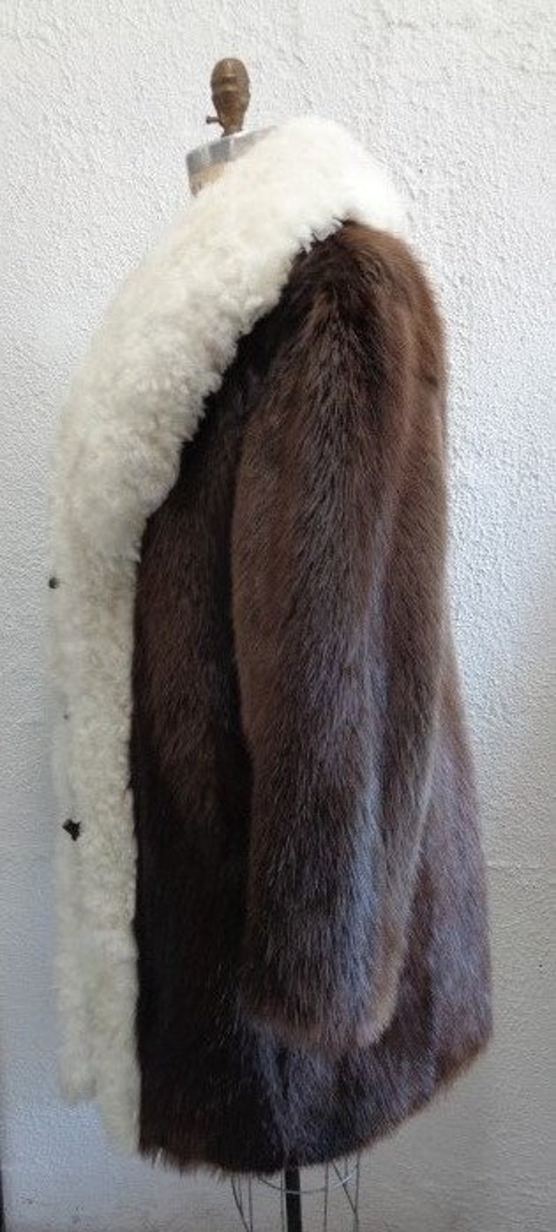 Brand New Beaver & White Alpaca Fur Coat Jacket Men Man Size All Vin ...