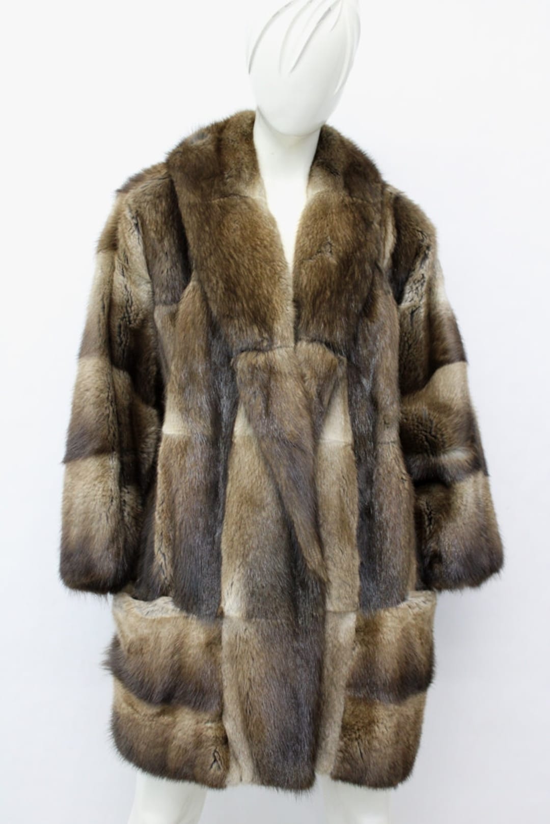 Excellent Natural Muskrat Fur Coat Jacket Women Woman Size 8 Medium - Etsy