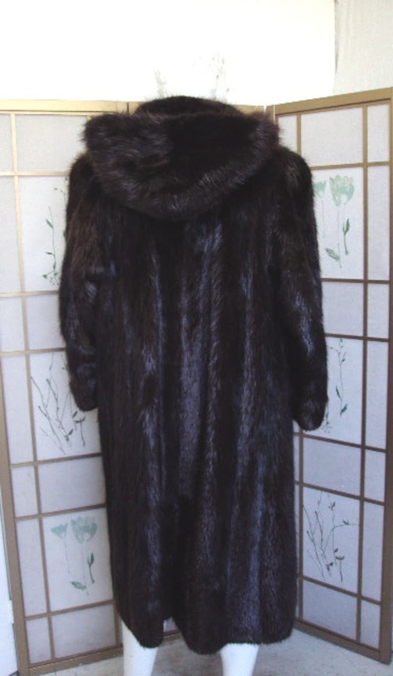 Nuevo marrón largo pelo abrigo de piel de castor con capucha - Etsy España