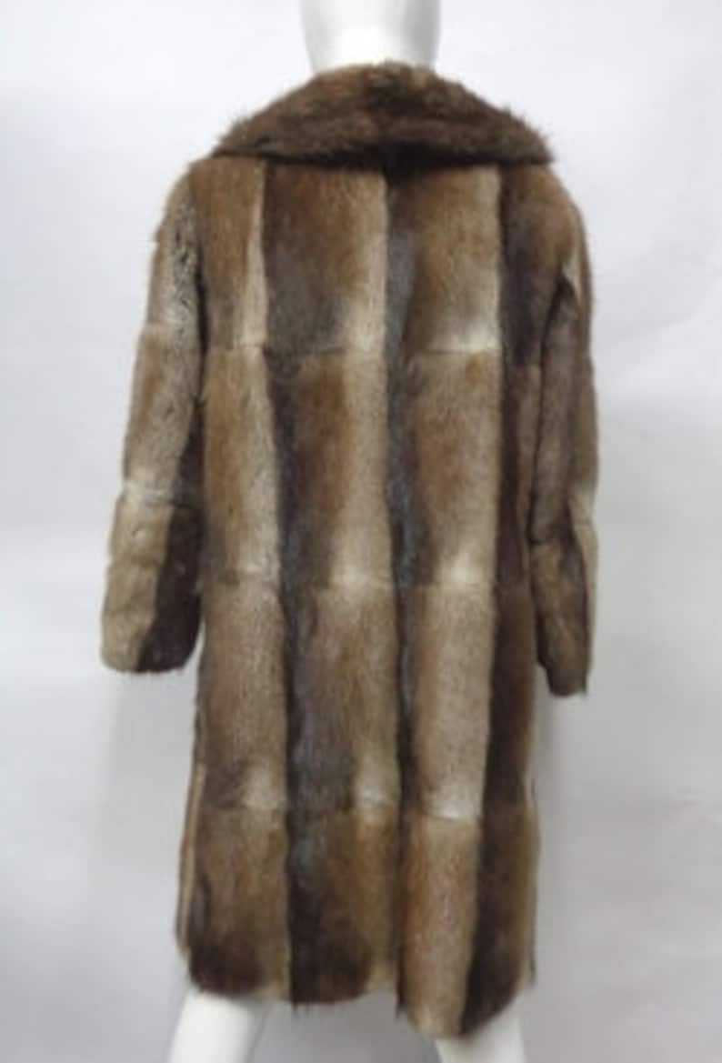 Mint Natural Brown Muskrat Fur Coat Jacket Women Woman Size 6 - Etsy