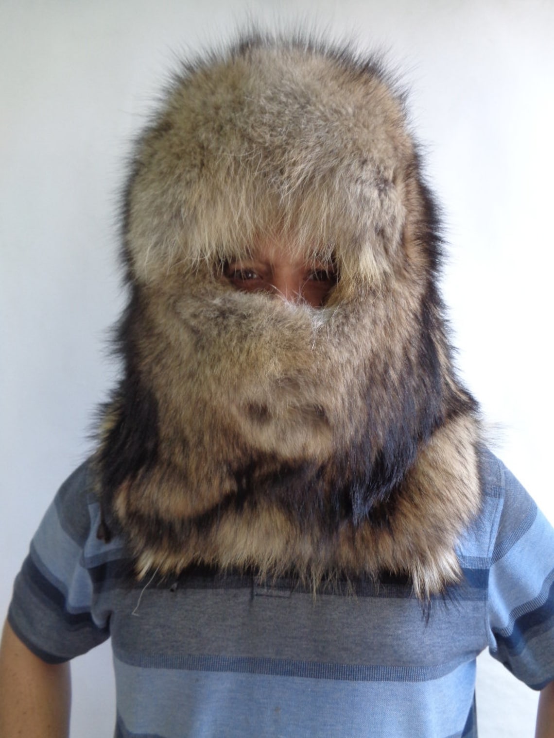 Brand New Coyote Fur Face Mask Balaclava Hat Hood for Men Man | Etsy