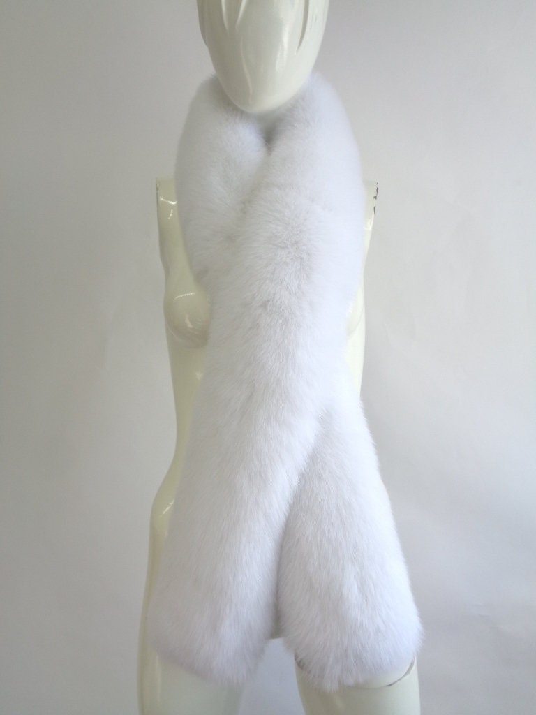 Brand New White Fox Fur Scarf Stole Wrap for Women Custom Made | Etsy