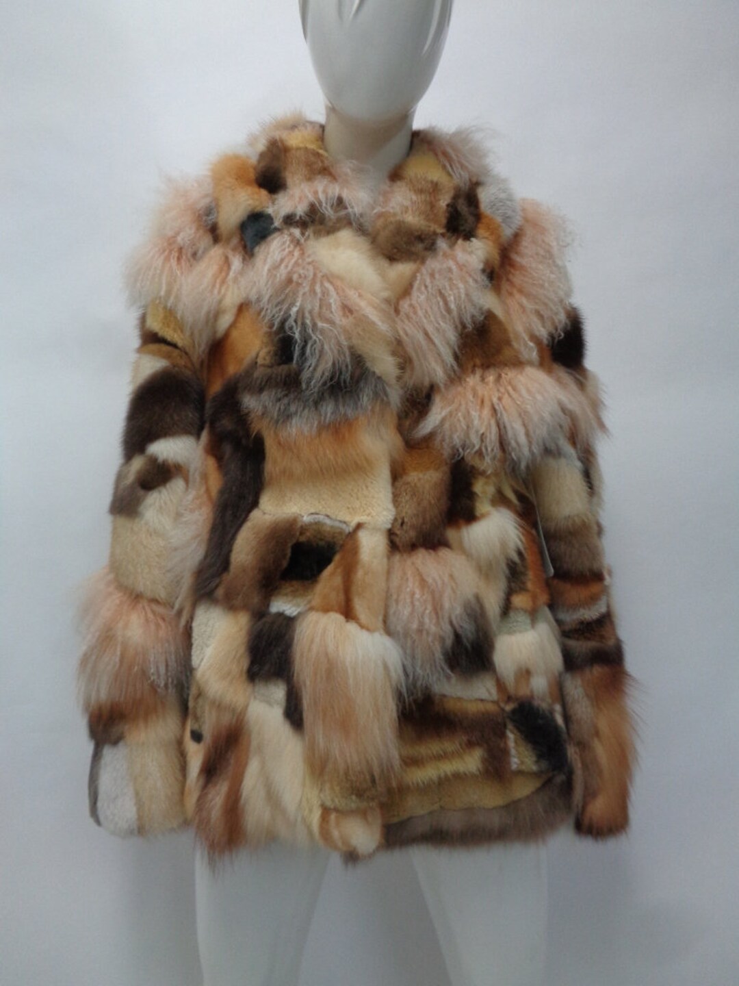 Showroom New Multi Color Fur Coat Jacket Women Woman Size 4 Small - Etsy