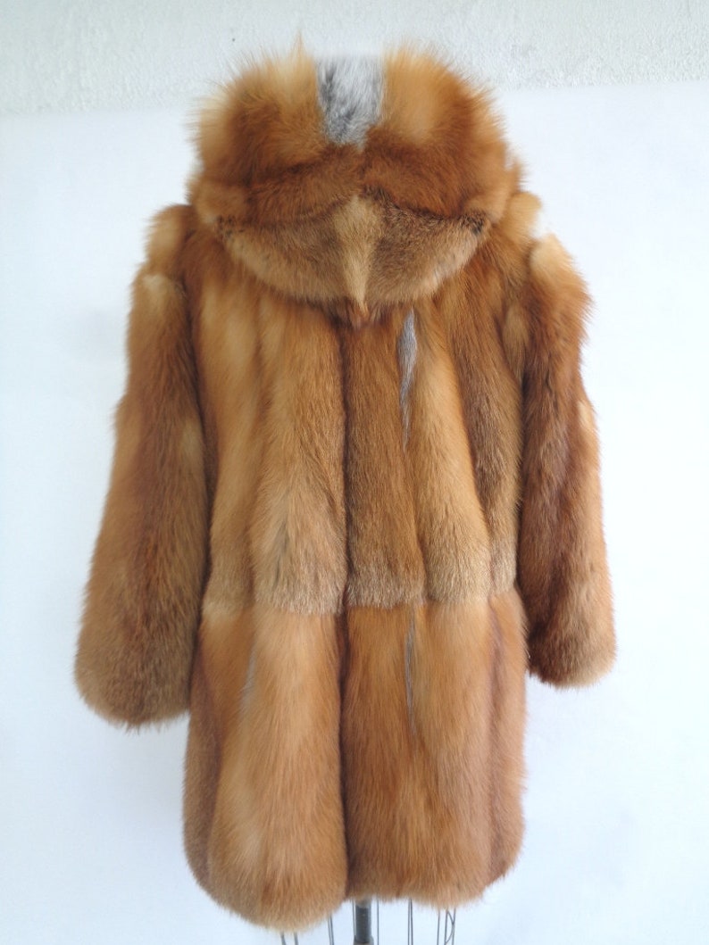 Brand New Natural Red Fox Fur Jacket Coat W/ Hood Men Man Size | Etsy