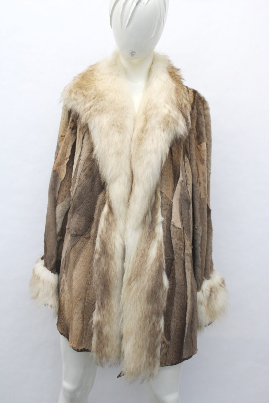 Scrap Item: Sheared Spotted Fox & Raccoon Fur Coat Jacket Arts Crafts ...