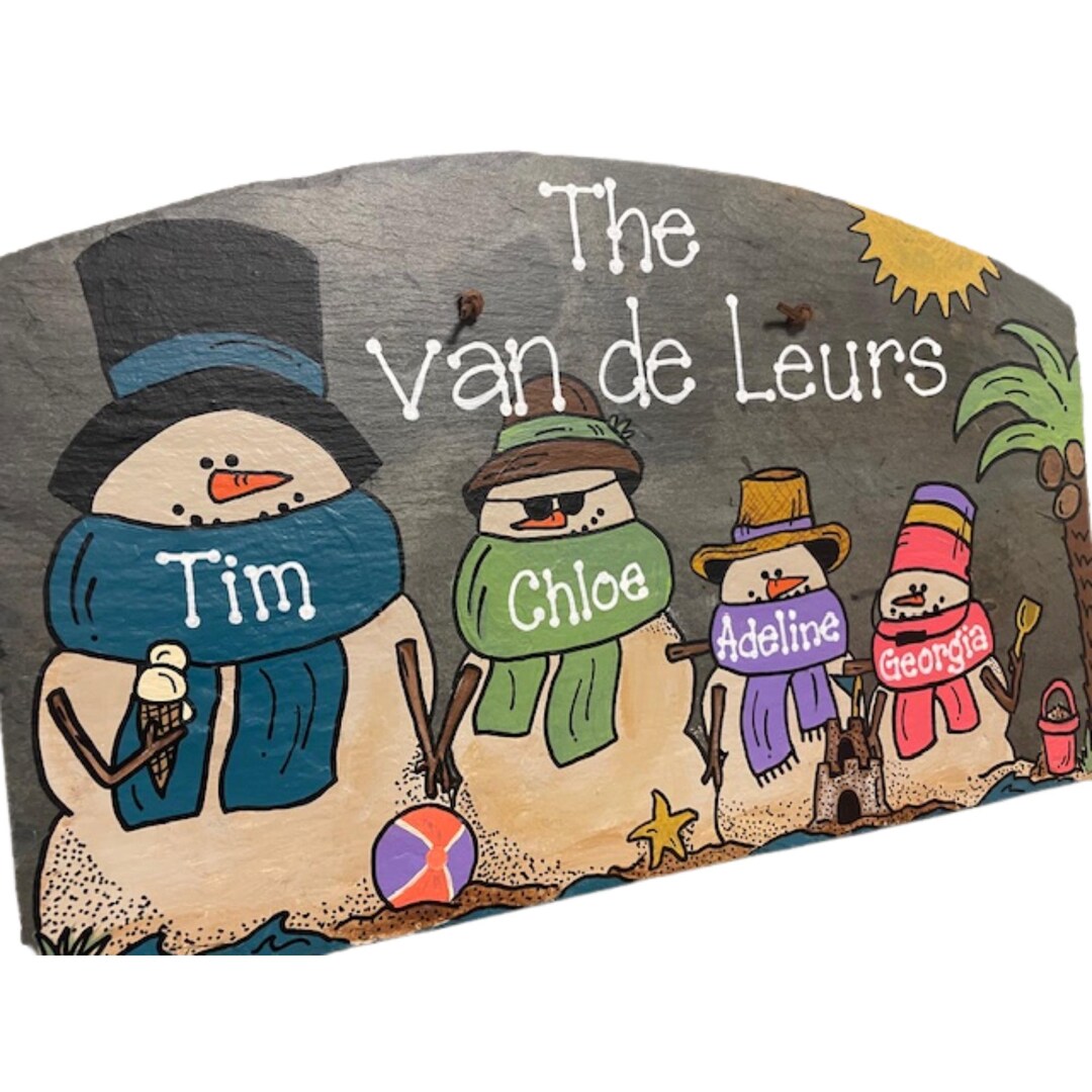 Hand-painted Personalized Sandman Family Slate Sign, Hand-painted ...