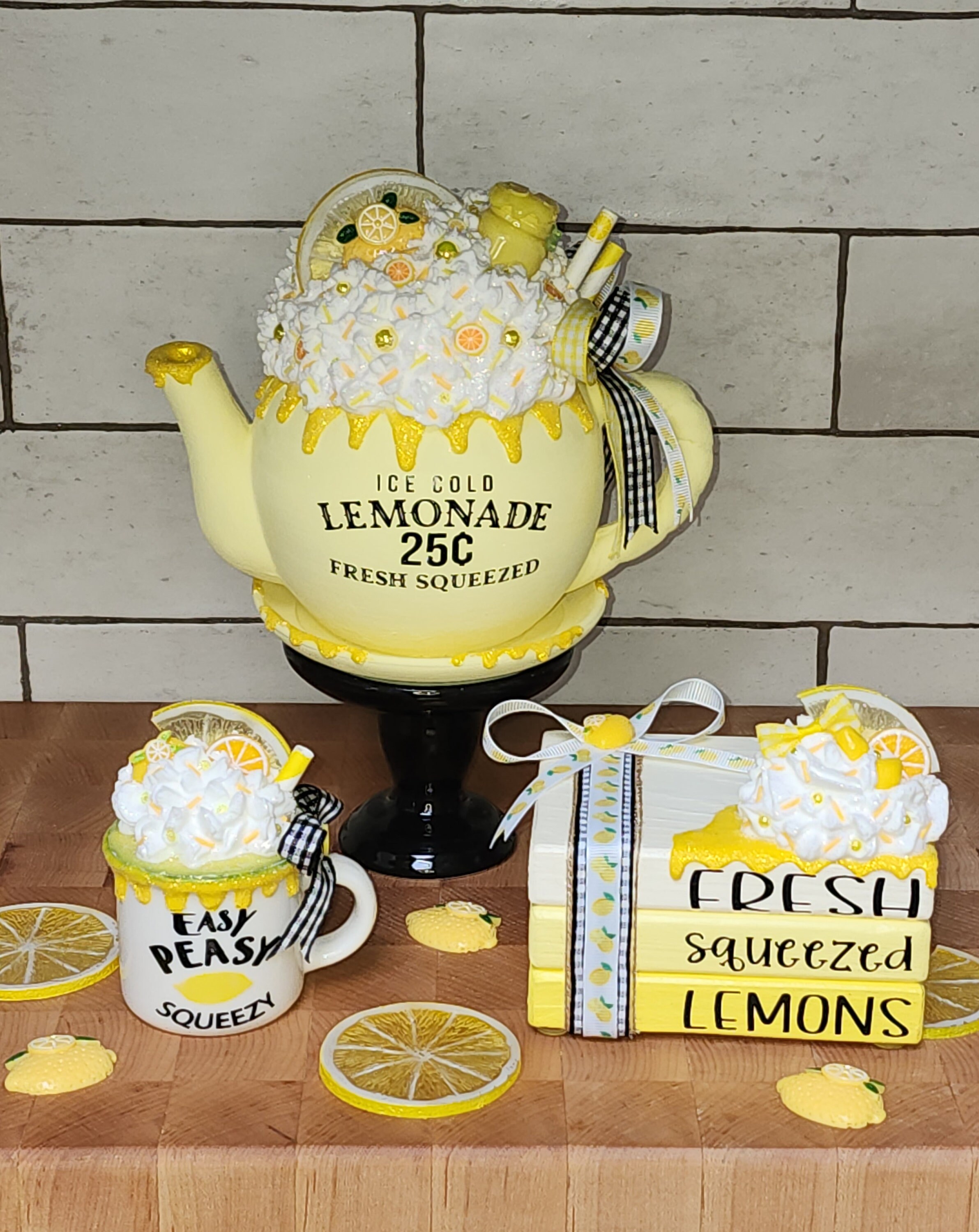Lemon Themed Set Easy Peasy Lemon Squeezy Lemon Decor - Etsy